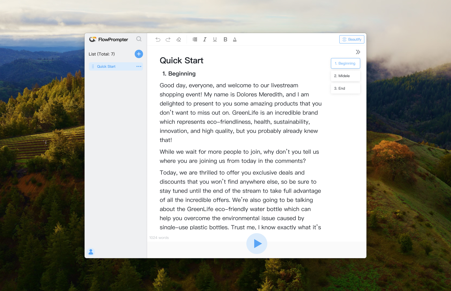 透明提词器工具 FlowPrompter V1.0.0